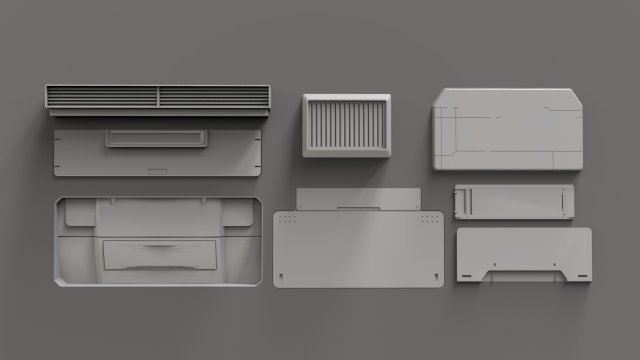 Sci fi trim sheets 2 3D Model in Fantasy 3DExport