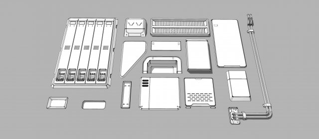 Sci fi trim sheets 2 3D Model in Fantasy 3DExport