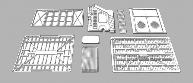 Sci fi trim sheets 2 3D Model in Fantasy 3DExport