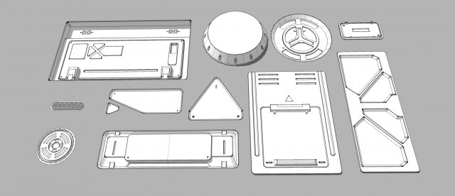 Sci fi trim sheets 2 3D Model in Fantasy 3DExport
