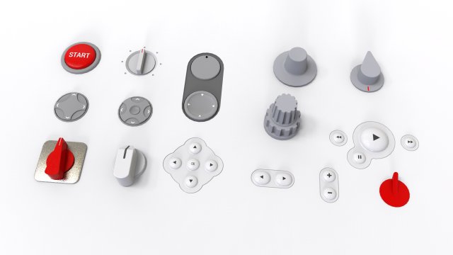 Dashboard 5 control panel with buttons and knobs 3D Model in Computer ...