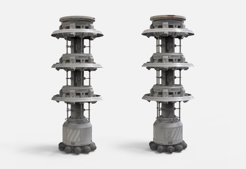 Sci-fi Architecture kitbash 48 3D Model in Fantasy 3DExport