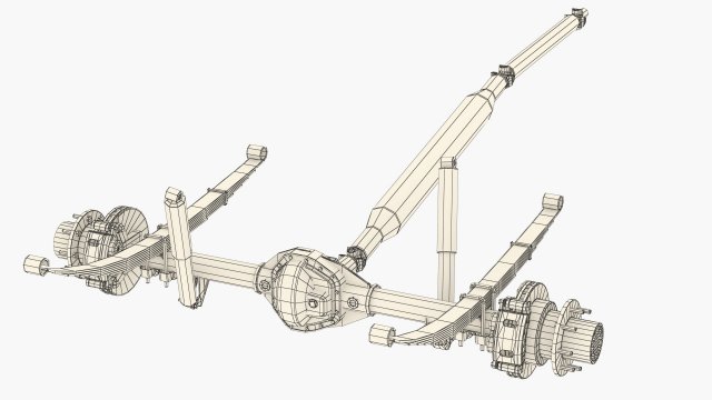 dually axle and driveshaft 3D Model in Parts of auto 3DExport