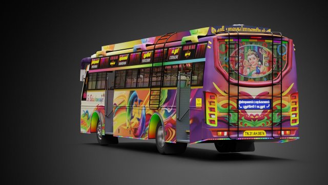 Trinethra Private bus from TamilNadu - INDIA 3D Model in Bus 3DExport