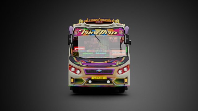 Trinethra Private bus from TamilNadu - INDIA 3D Model in Bus 3DExport