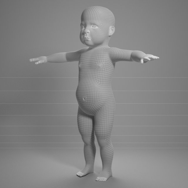 baby 3D Model in Child 3DExport