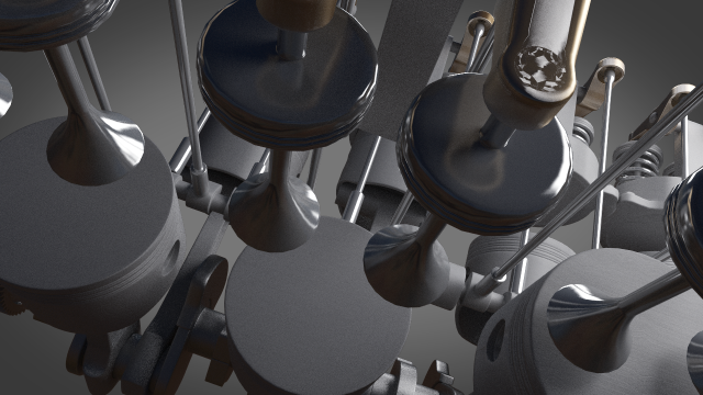 engine 3D Model in Parts 3DExport