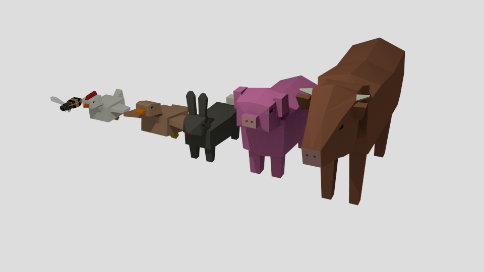 Rigged farm animals 3D Model in Other 3DExport