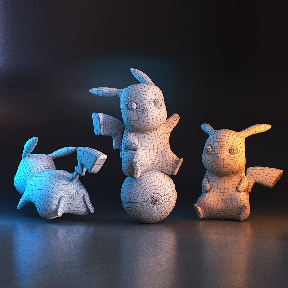 Pikachu 3D Model in Cartoon 3DExport