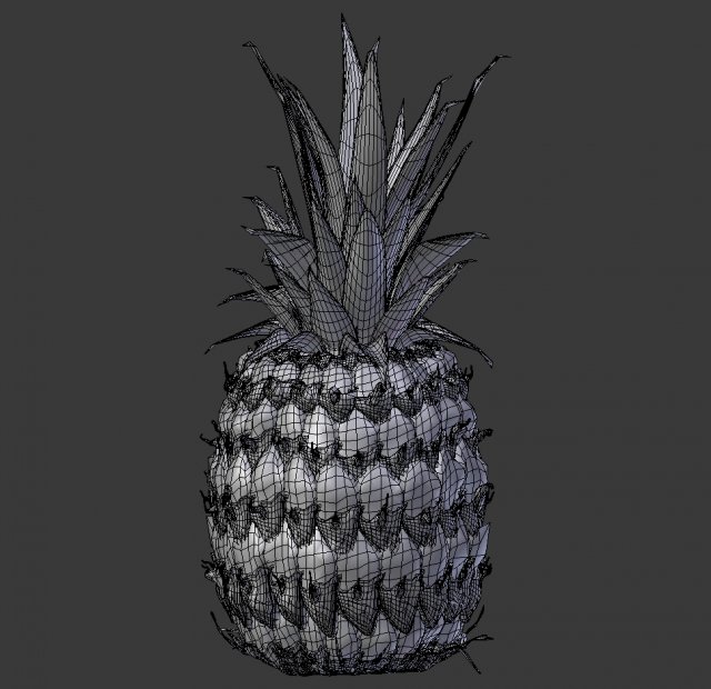 realistic pineapple Modelo 3D in Fruta 3DExport