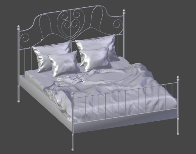 realistic bed 3D Model in Bedroom 3DExport