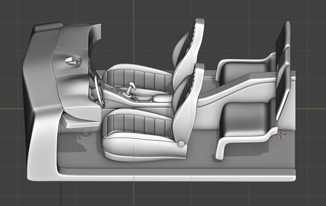 Car interior 3D Model in Cart 3DExport