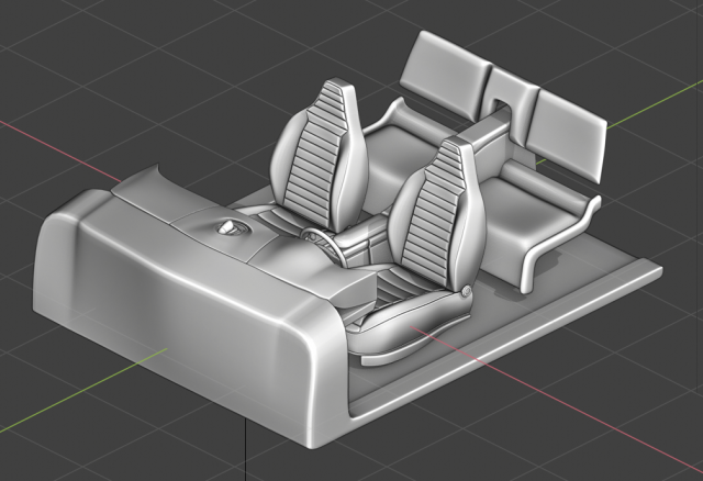 Car interior 3D Model in Cart 3DExport