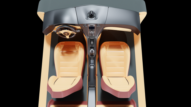 Car interior 3D Model in Cart 3DExport