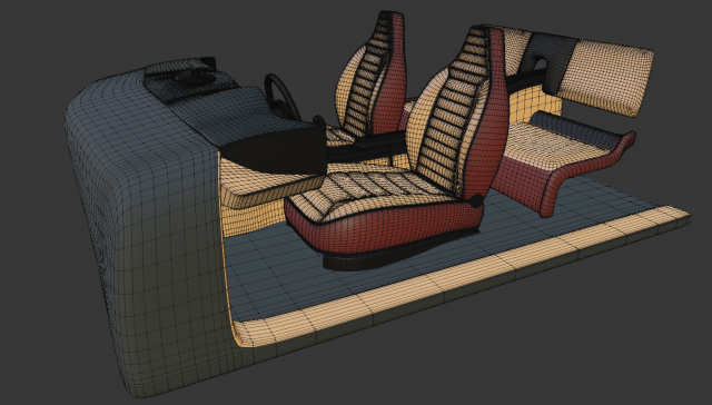 Car interior 3D Model in Cart 3DExport