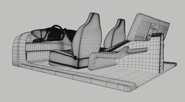 Car interior 3D Model in Cart 3DExport