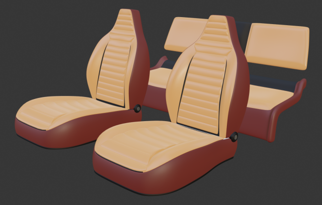 Car interior 3D Model in Cart 3DExport