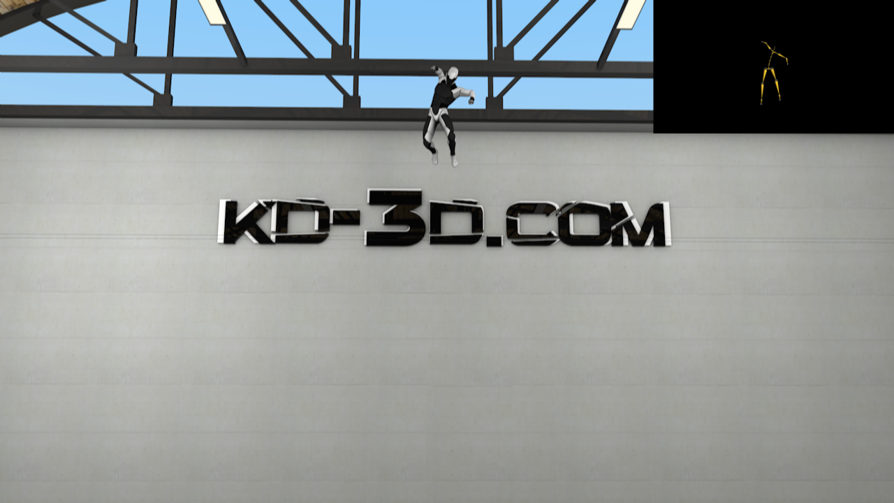 Motion capture hero landing 3D Model in Animations 3DExport