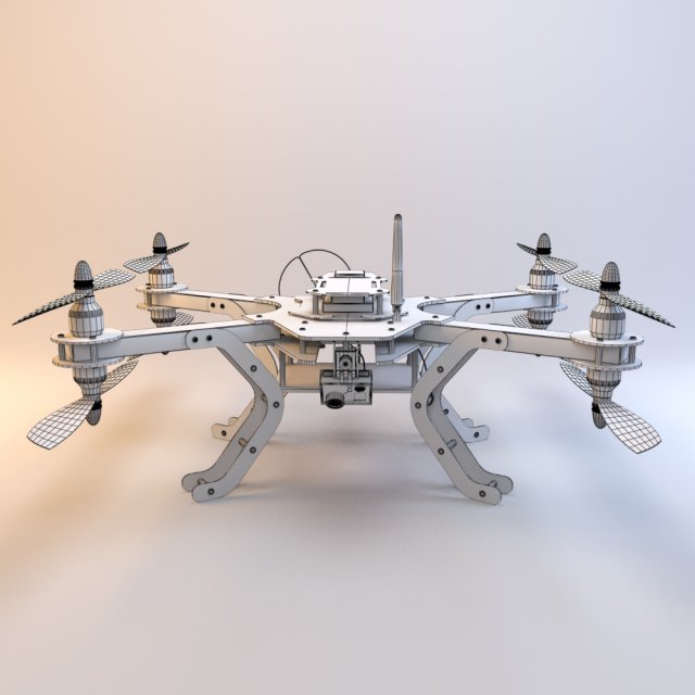 octocopter - 3dr octo-quad 3D Model in Drone / Copter 3DExport