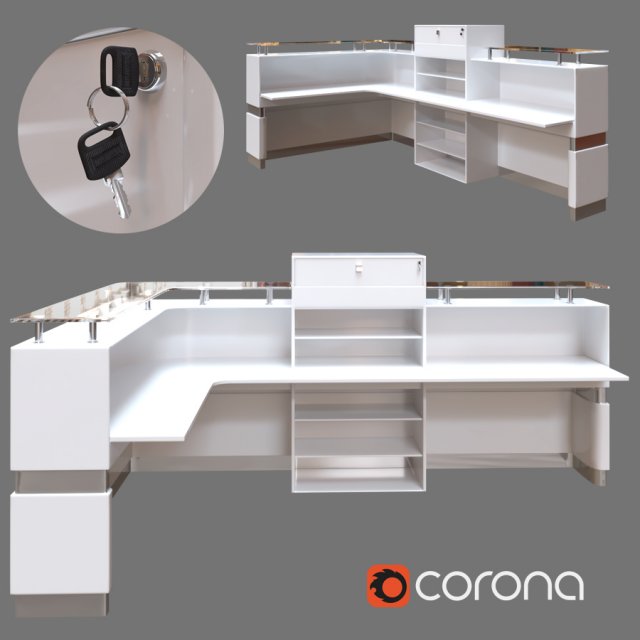reception desk 3D Model in Desk 3DExport