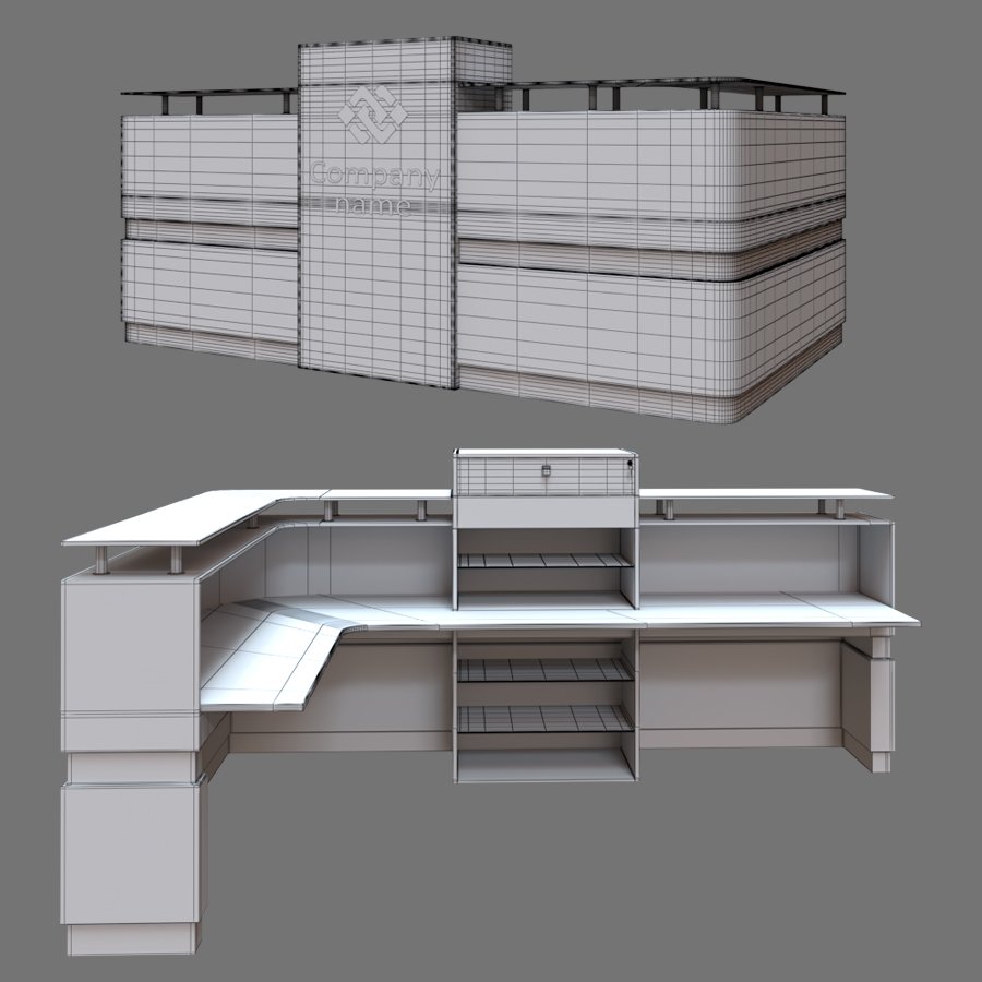 Reception desk 3D Model in Desk 3DExport