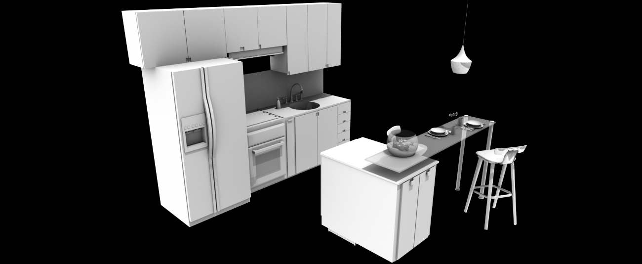 Small Kitchen Render Ready 3D Model in Kitchen 3DExport