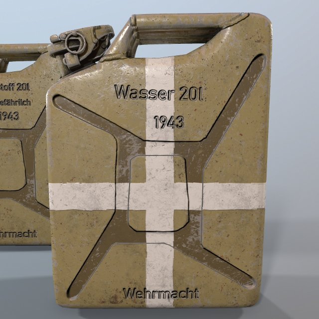 jerry can 3D Model in Parts 3DExport