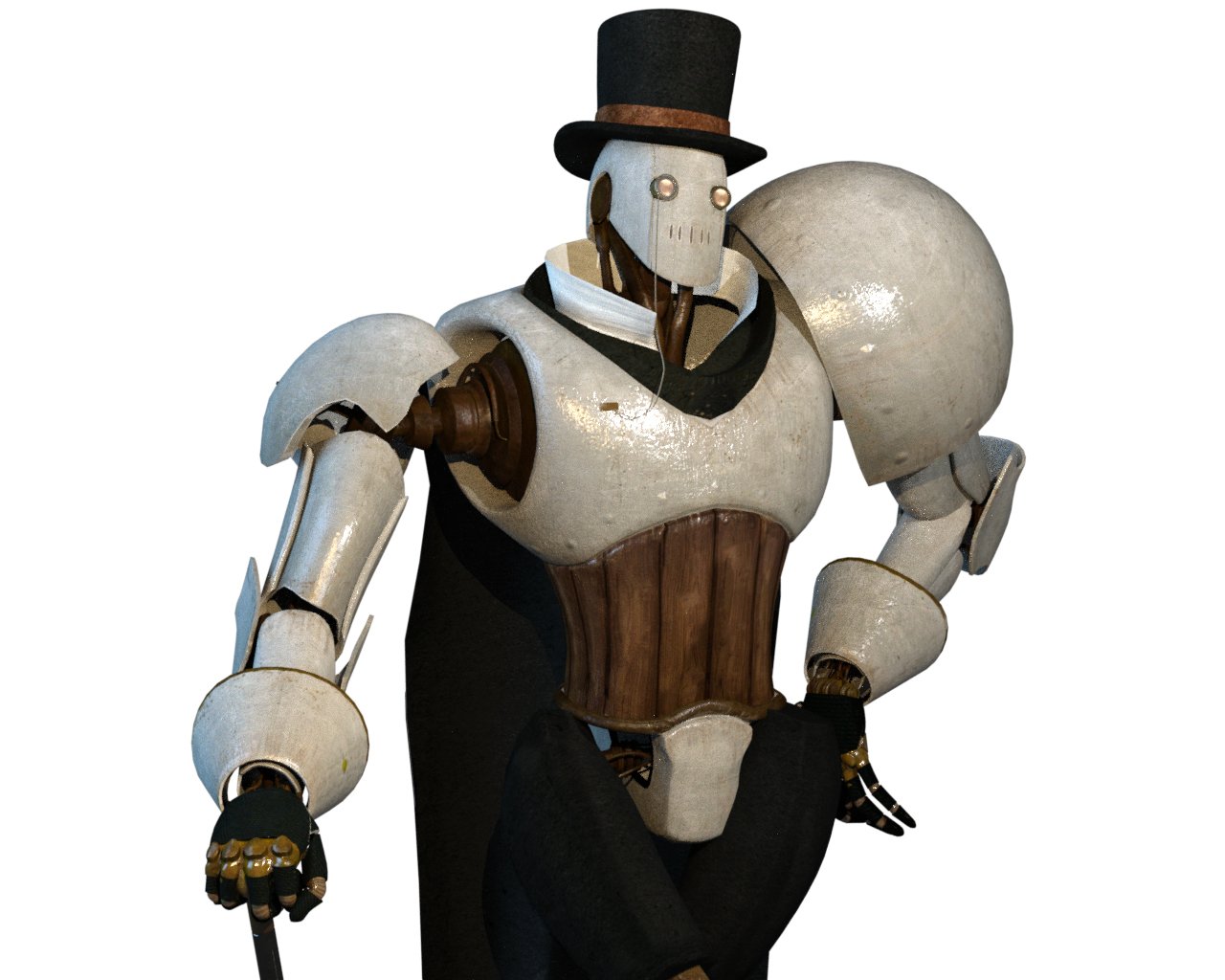 Steampunk Robot 3D Model in Fantasy 3DExport