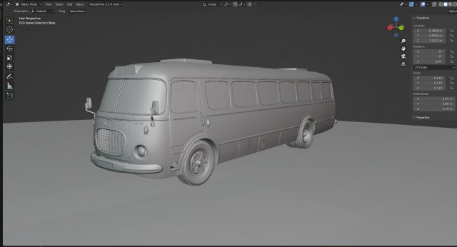BUS - Skoda Or Jelcz 3D Model in Old Cars 3DExport