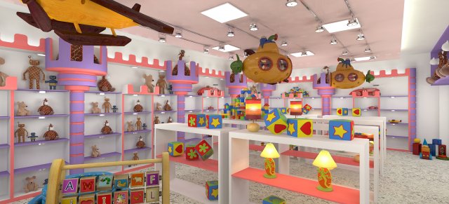 toy shop interior 3D Model in Store Spaces 3DExport
