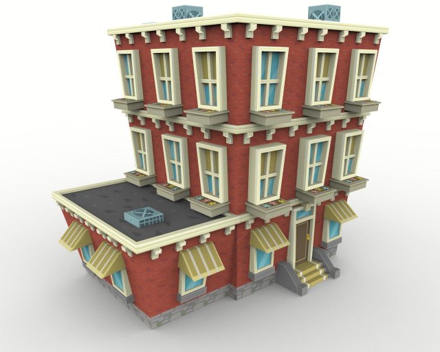 low poly building 3D Model in Buildings 3DExport