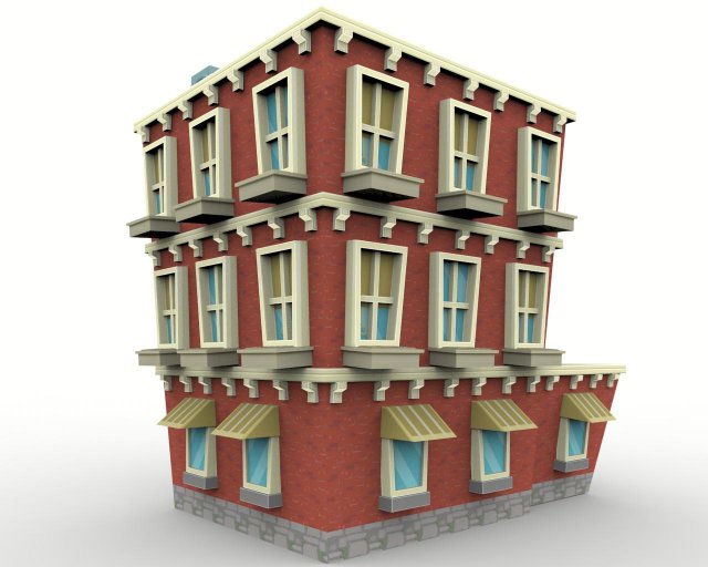 low poly building 3D Model in Buildings 3DExport