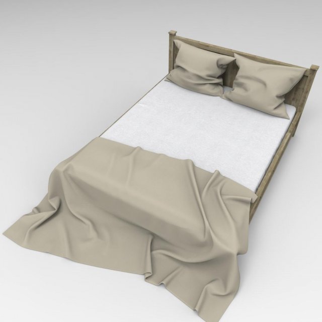 bed 3D Model in Bedroom 3DExport
