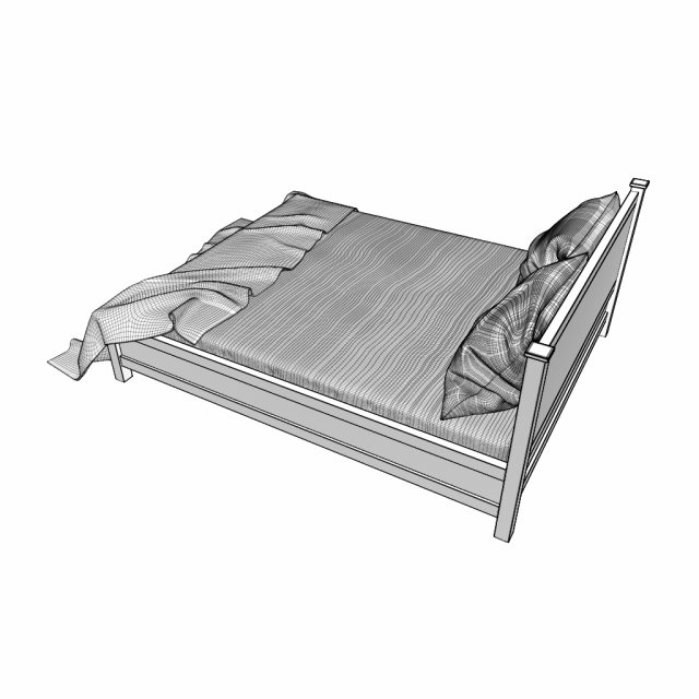 bed 3D Model in Bedroom 3DExport