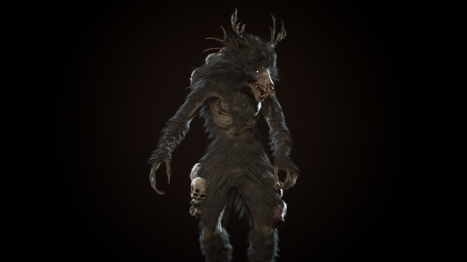 Wendigo 3D Model in Monster 3DExport