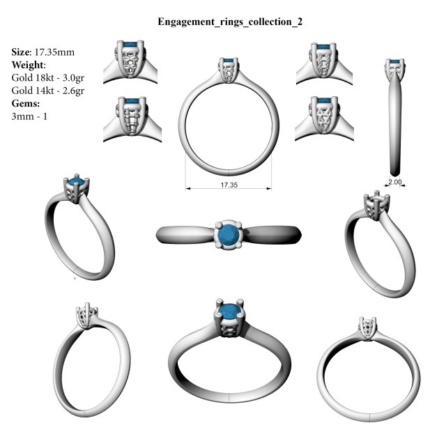 engagement rings collection 2 3D Print Model in Rings 3DExport