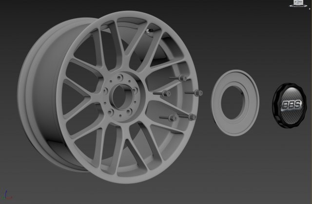 BBS RC wheel 3D Model in Parts of auto 3DExport