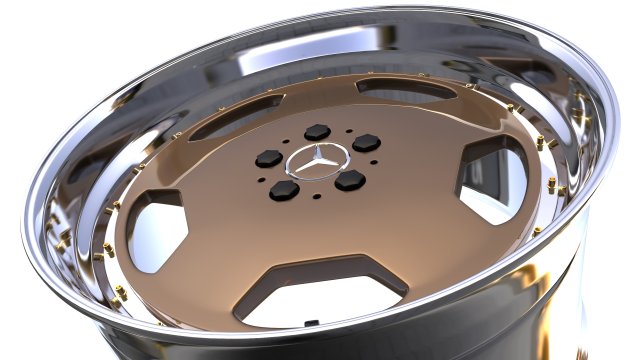 Mercedes-Benz Monoblock Custom Wheel 3D Model in Parts of auto 3DExport