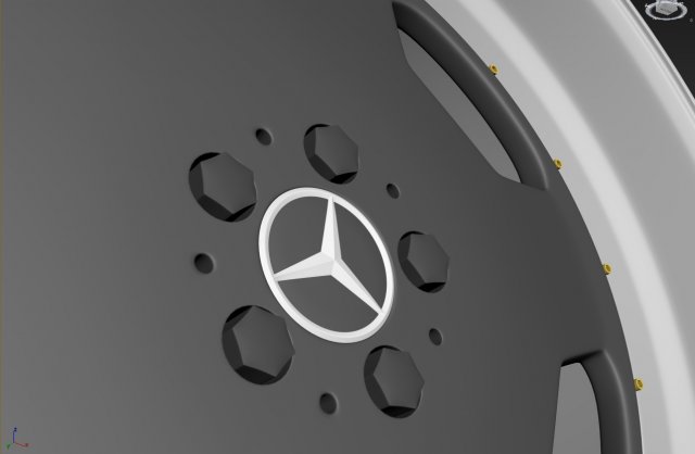 Mercedes-Benz Monoblock Custom Wheel 3D Model in Parts of auto 3DExport