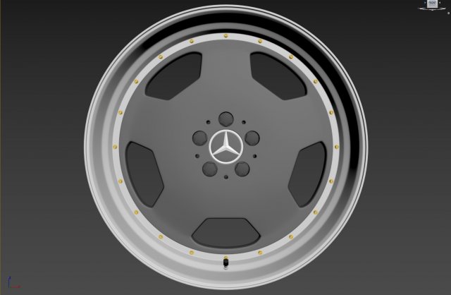 Mercedes-Benz Monoblock Custom Wheel 3D Model in Parts of auto 3DExport