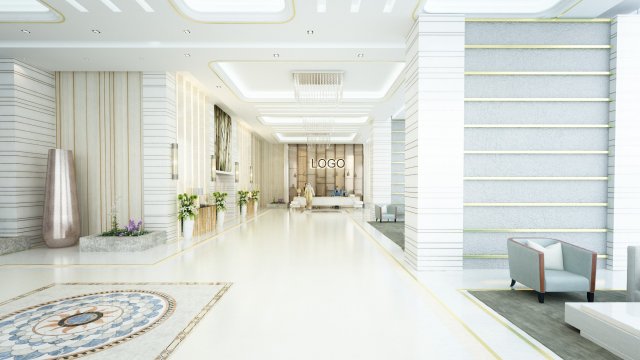 Modern entrance lobby 3D Model in Lobby 3DExport