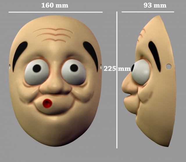 death note mask hyottoko l cosplay halloween stl file 3D Print Model in ...