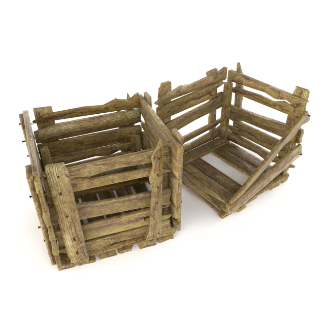 old wooden box 3D Model in Shipping Containers 3DExport