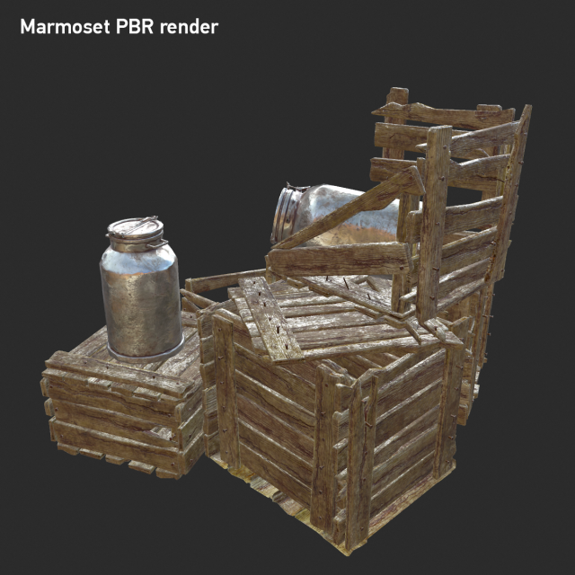 old wooden box 3D Model in Shipping Containers 3DExport