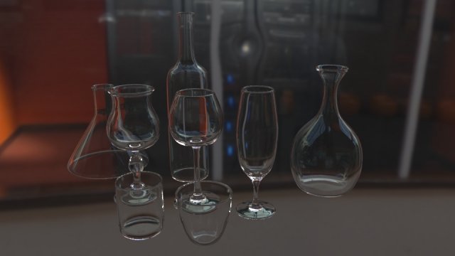 glasses collection 3D Model in Bar 3DExport