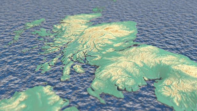 3d map - uk with relief 5k 3D Model in Landscapes 3DExport