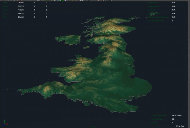 3d map - uk with relief 5k 3D Model in Landscapes 3DExport