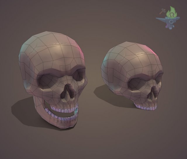 Low Poly Skull 3D Model in Other 3DExport