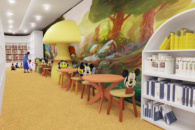 kids library 3D Model in Store Spaces 3DExport