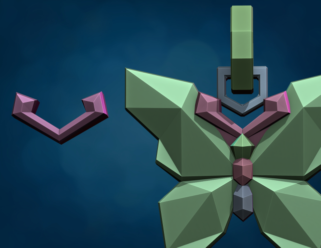 Butterfly Low Poly 3D Print Model in Pendants 3DExport